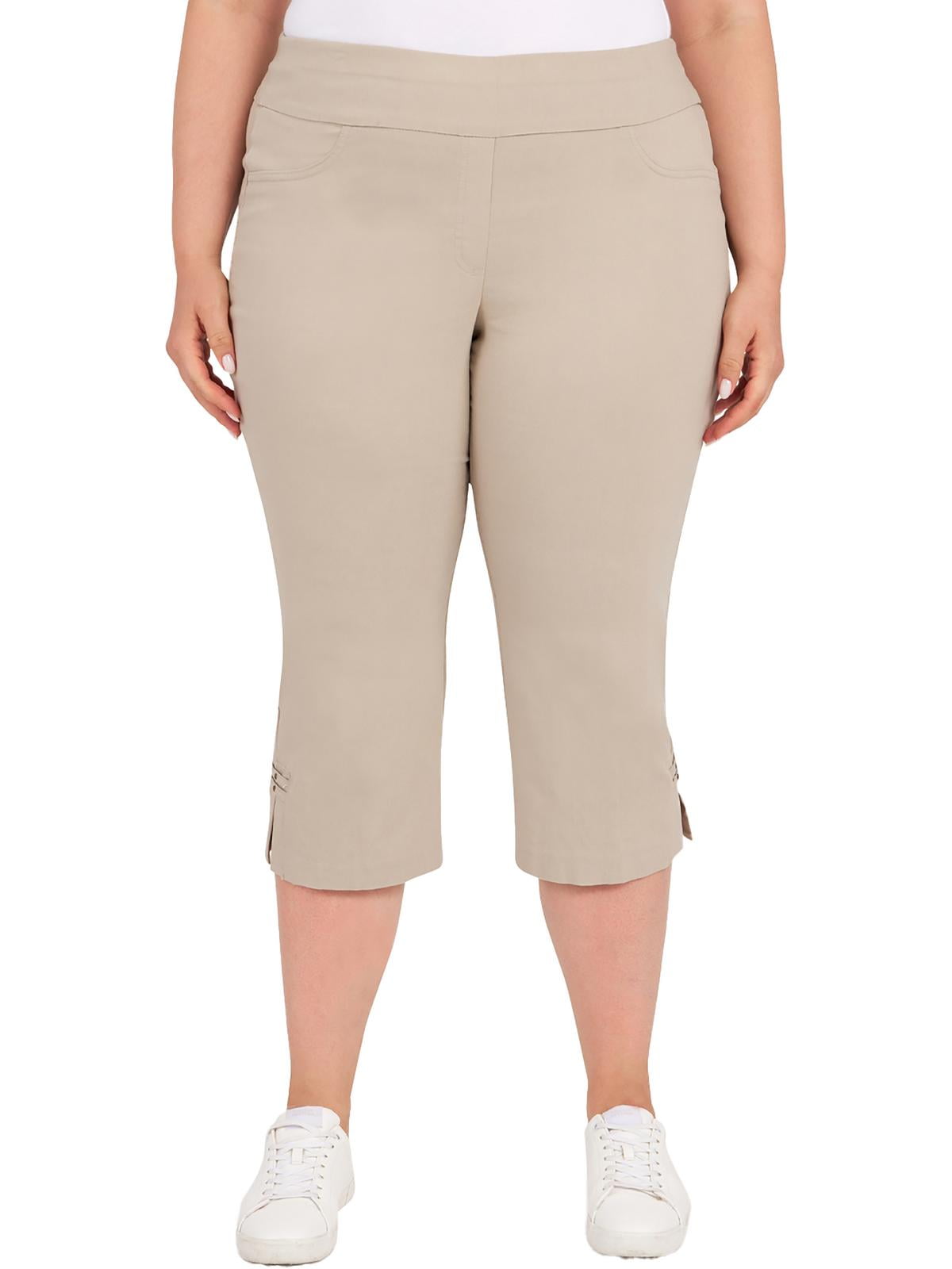 Hearts of Palm Womens Plus Solid Rayon Capri Pants - Walmart.com