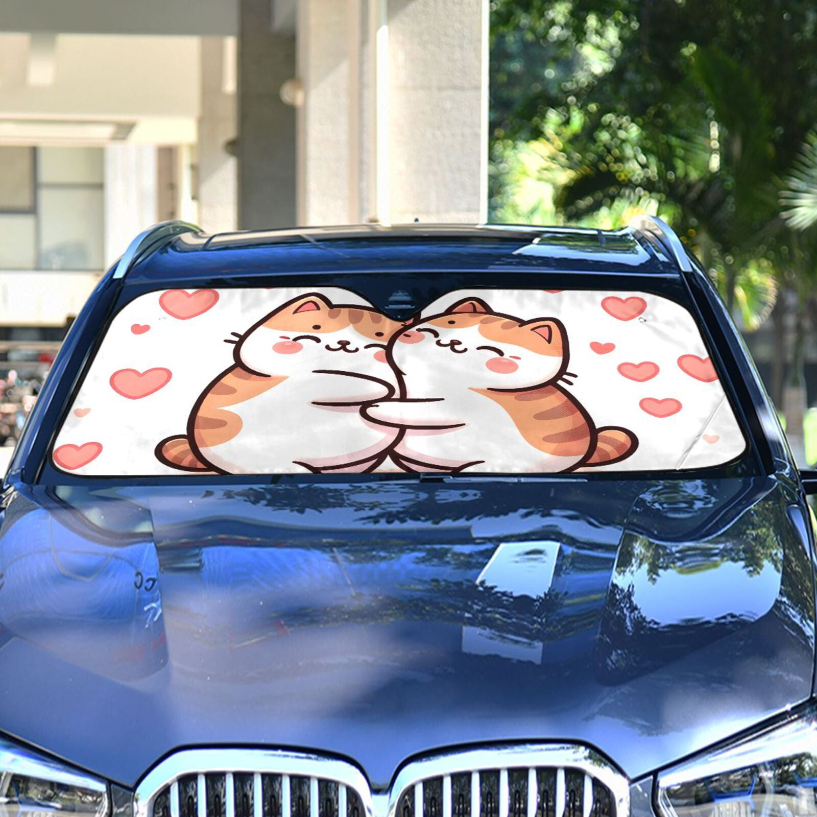 Hearts with Cats Automotive Front Car Windshield Sun Shade Reflector ...
