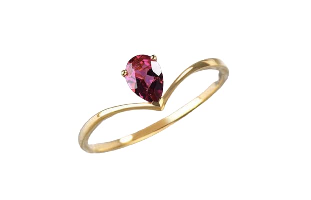 HeartsAndYou 0.75ct Natural Pink Ruby Wedding Band Ring V Shape Curved ...