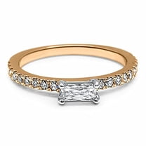 AFFY 1CT Emerald Moissanite Diamond Solitaire Engagement Ring for Women ...