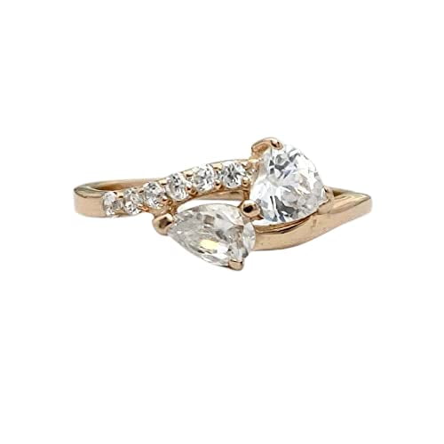 HeartsAndYou 1.6ct Engagement Ring for Women Heart Cut Moissanite Bypass Design 18k Yellow Gold ...