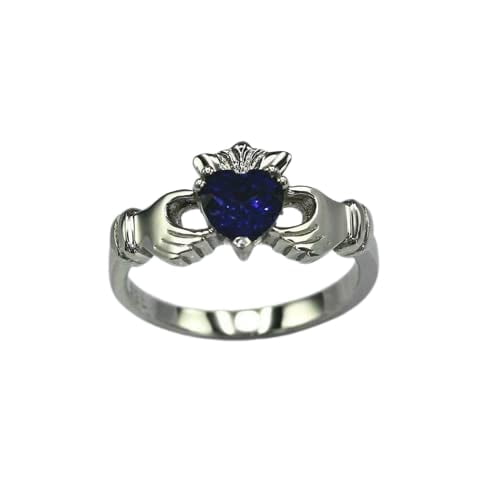 HeartsAndYou 1ct Natural Blue Sapphire Engagement Ring Claddagh Design ...