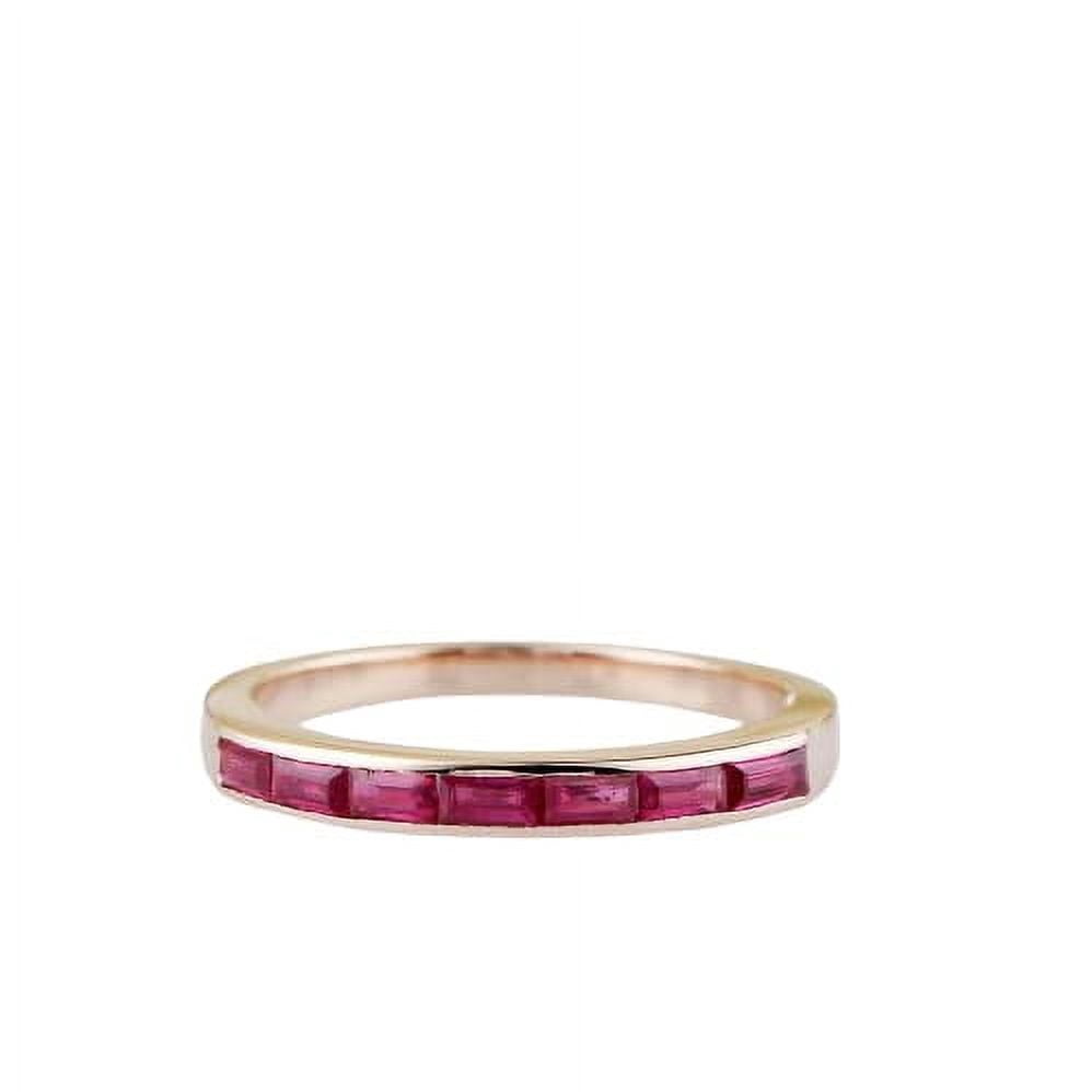 HeartsAndYou 1ct Natural Pink Ruby Band Channel Set Half Eternity 100% ...