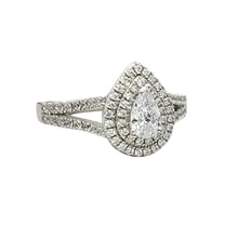 HeartsAndYou 3ct Pear Cut Moissanite Accents Trilogy Engagement Ring ...