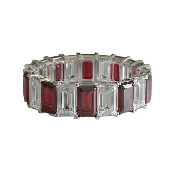 HeartsAndYou 3.5ct Natural Ruby & Diamond Wedding Band Full Eternity ...