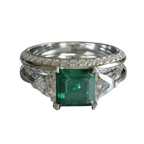 AFFY 2.50 Cttw Round White Natural Diamond Bridal Engagement Ring Set ...