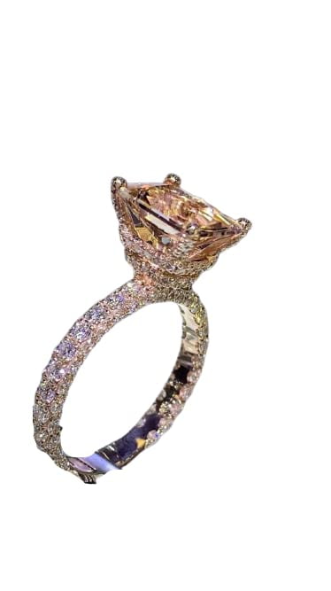 HeartsAndYou 3ct Natural Peach Morganite Gatsby Rich Engagement Ring ...