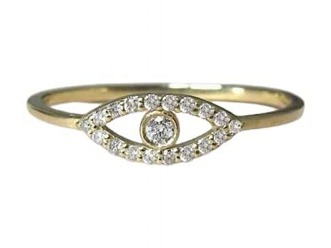 HeartsAndYou Evil Eye Minimalist Engagement Ring for Women 1ct Round Cut Moissanite 18k Yellow ...