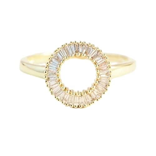 HeartsAndYou Round Open Circle Engagement Ring for Women 2ct Baguette ...