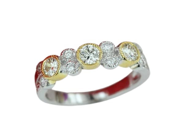 HeartsAndYou Vintage Inspired Beaded Bezel Set Engagement Ring for ...