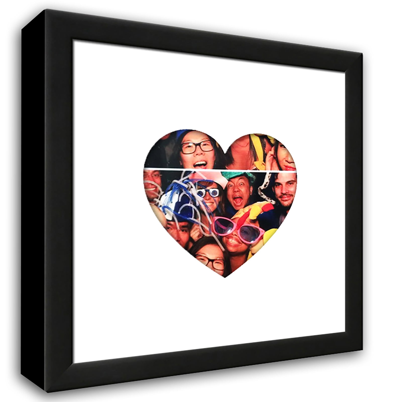 Heartstagram Picture Frame - Black Wood Frame With Heart Shaped Mat Cut ...
