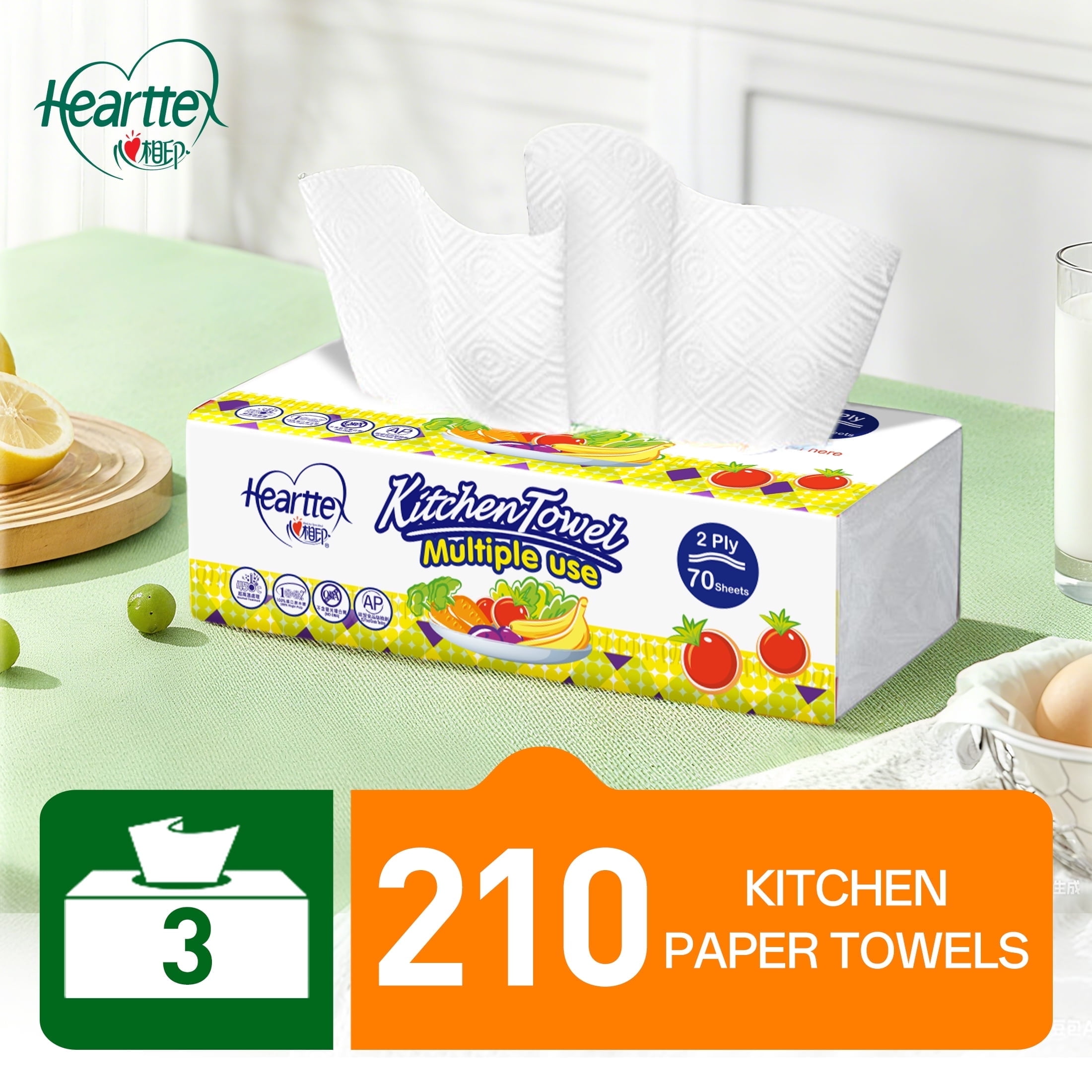 Hearttex 210-Sheet Plastic-Packaged Unprinted Kitchen Paper Towels ...