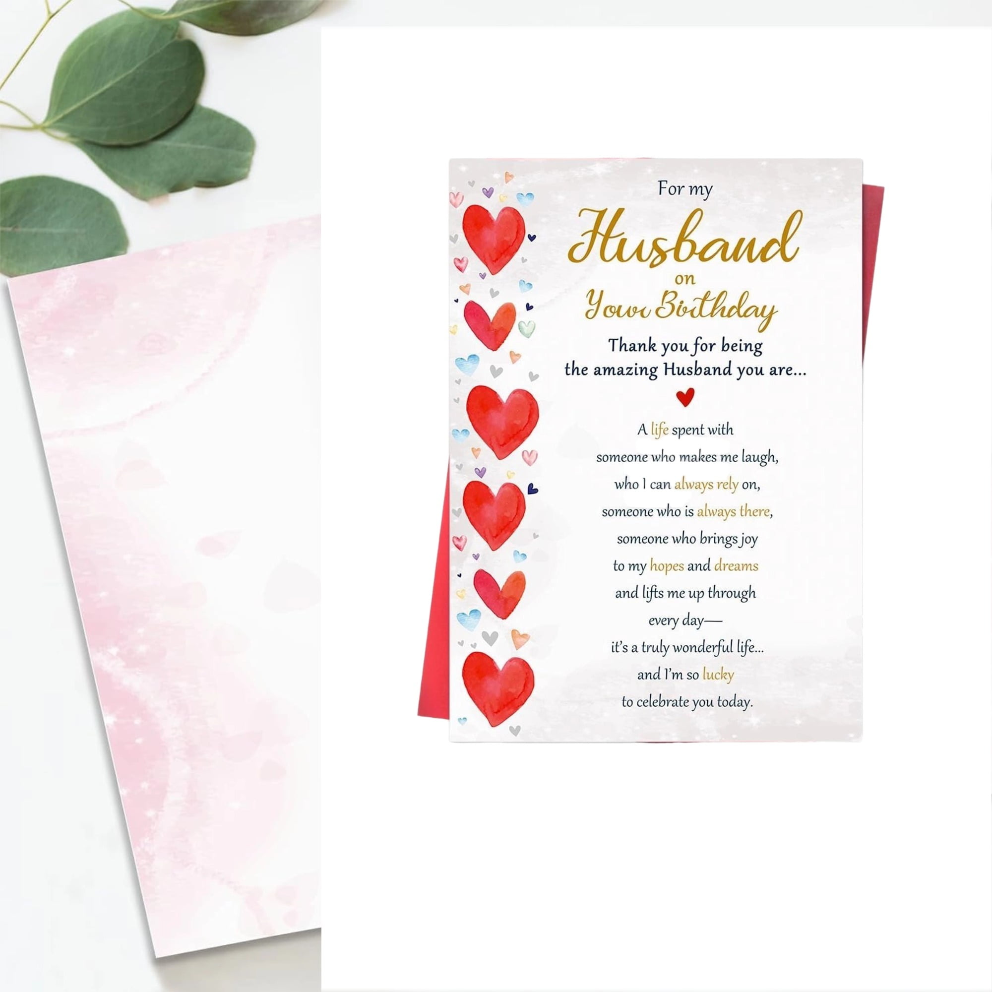 Heartwarming Birthday Card for Husband from Wife - Double-Sided Paper ...