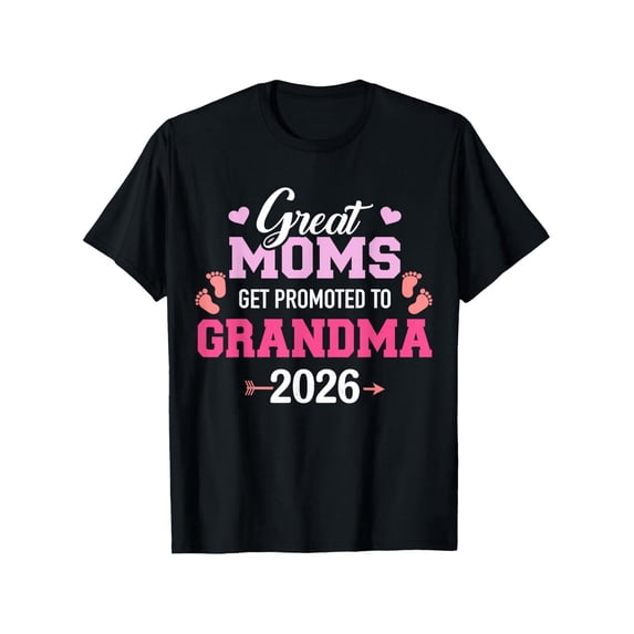 Heartwarming Promoted to Grandma 2026 T-Shirt, Great Moms Expecting ...