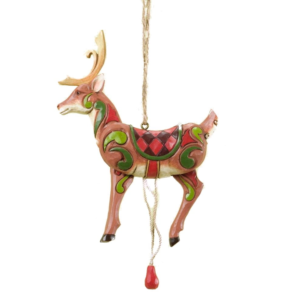 Heartwood Creek Christmas 4034414 Pull String Reindeer Hanging Ornament ...
