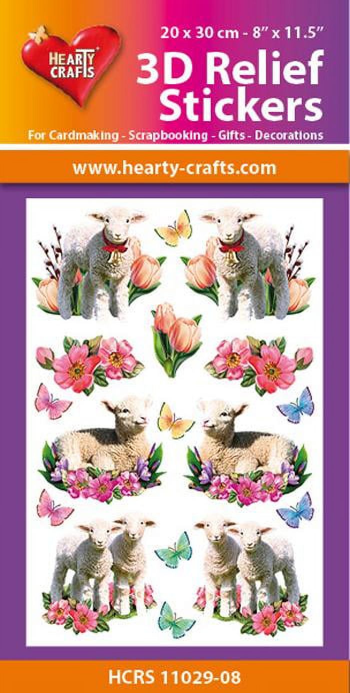 Hearty Crafts 3D Relief Stickers A4 - Lambs - Walmart.com
