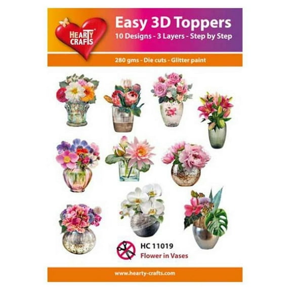 Hearty Crafts Easy 3D Toppers Flower in Vases - Walmart.com