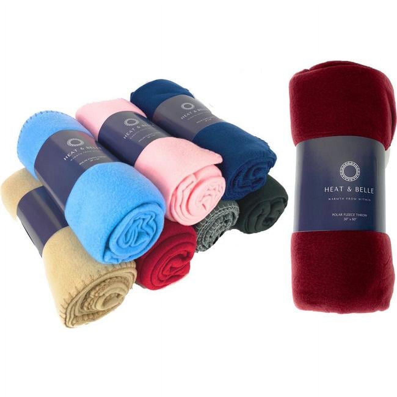 Heat & Belle 50 x 60 in. DDI Polar Fleece Blankets, Assorted Color ...
