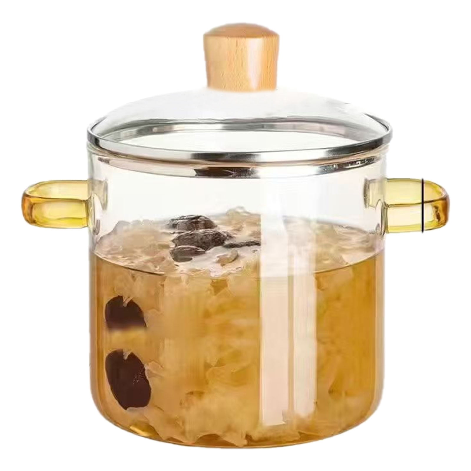 Heat- Borosilicate Glass Stovetop Cooking Pot with Lid for Simmering ...