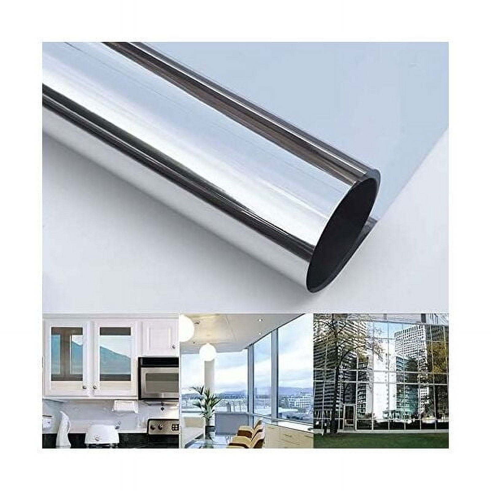 Heat Control Window Tint, Non-Adhesive PET Reflective Privacy Screen ...