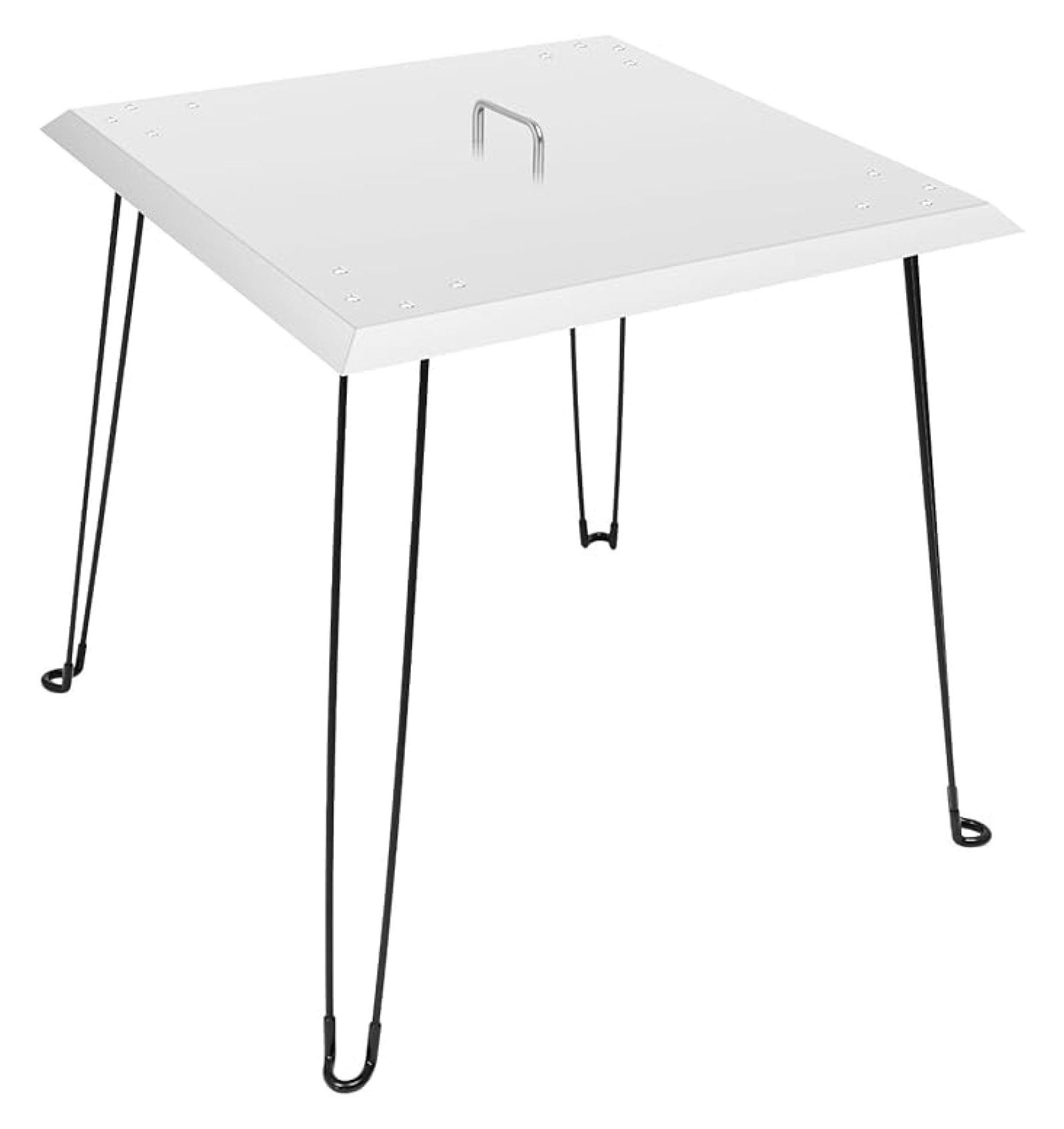 Heat Deflector, Stainless Steel Square Lid Cover with Foldable Legs and ...