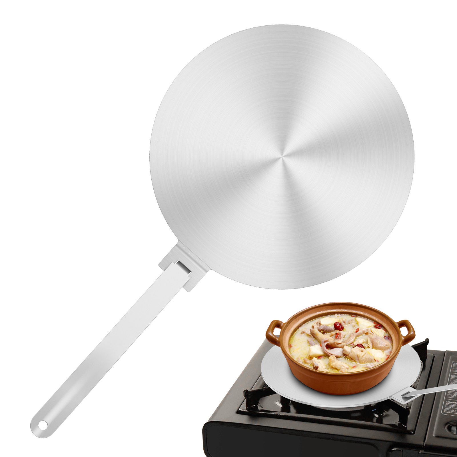 Heat Diffuser Plate with Handle 3 Layer Heat Conduction Plate Uniformly ...