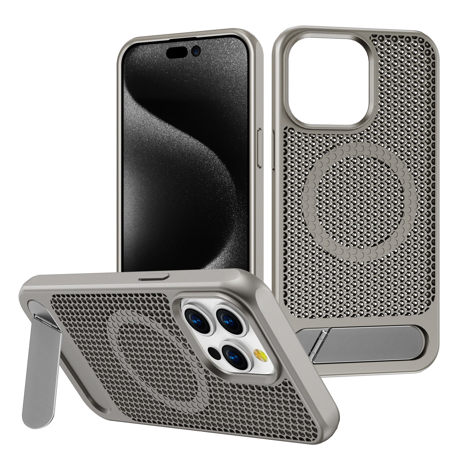 Heat Dissipation Breathable Cooling Phone Case with Stand for iPhone 13 ...