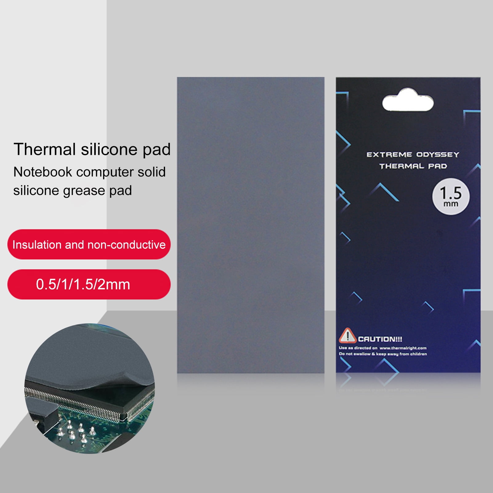 Heat Dissipation Silicone Pad 12 8W Non conductive 0 5/1/1 5/2mm ...