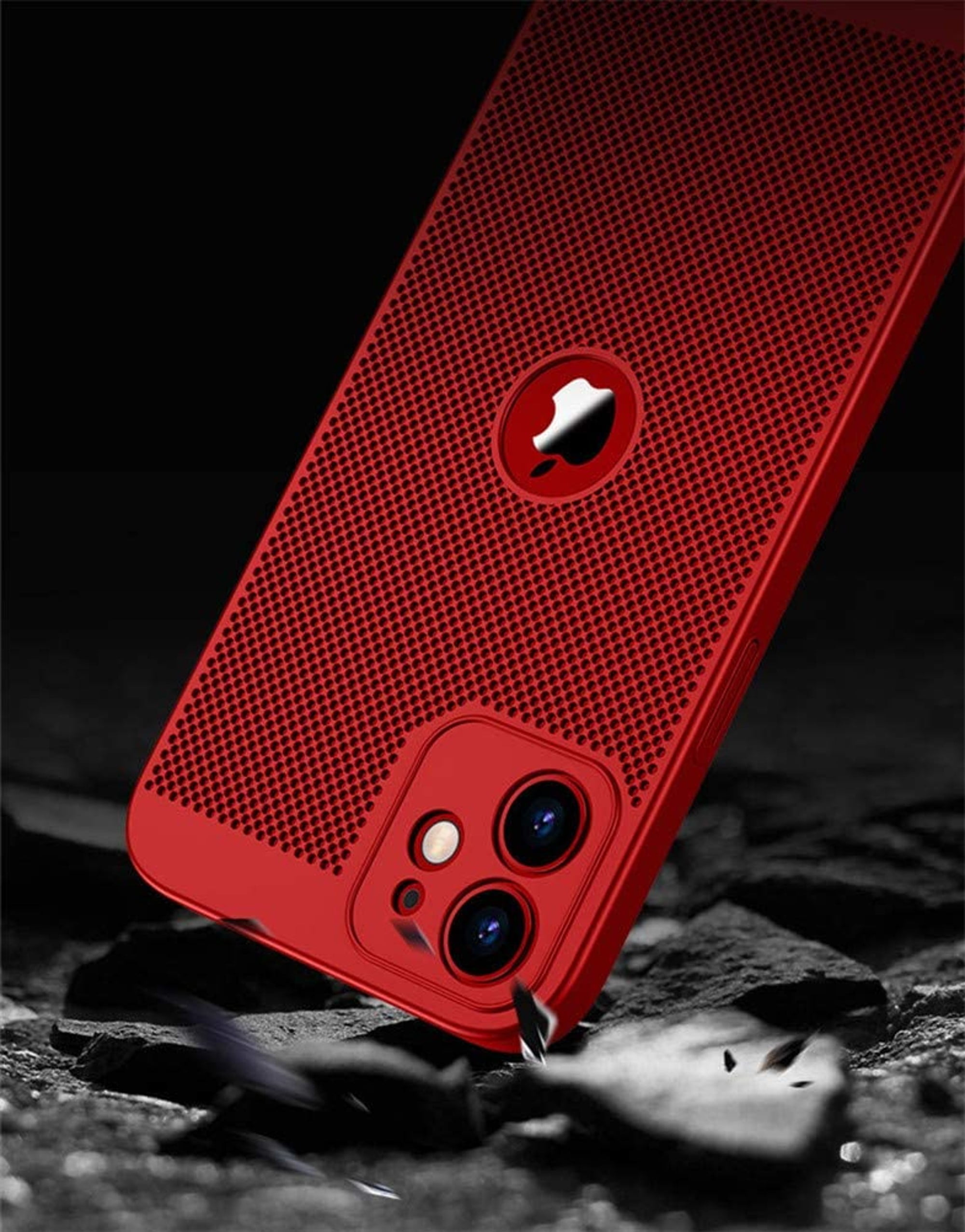 Heat Dissipation iPhone 12 Mini Case (Red) Breathable Cooling Hollow ...