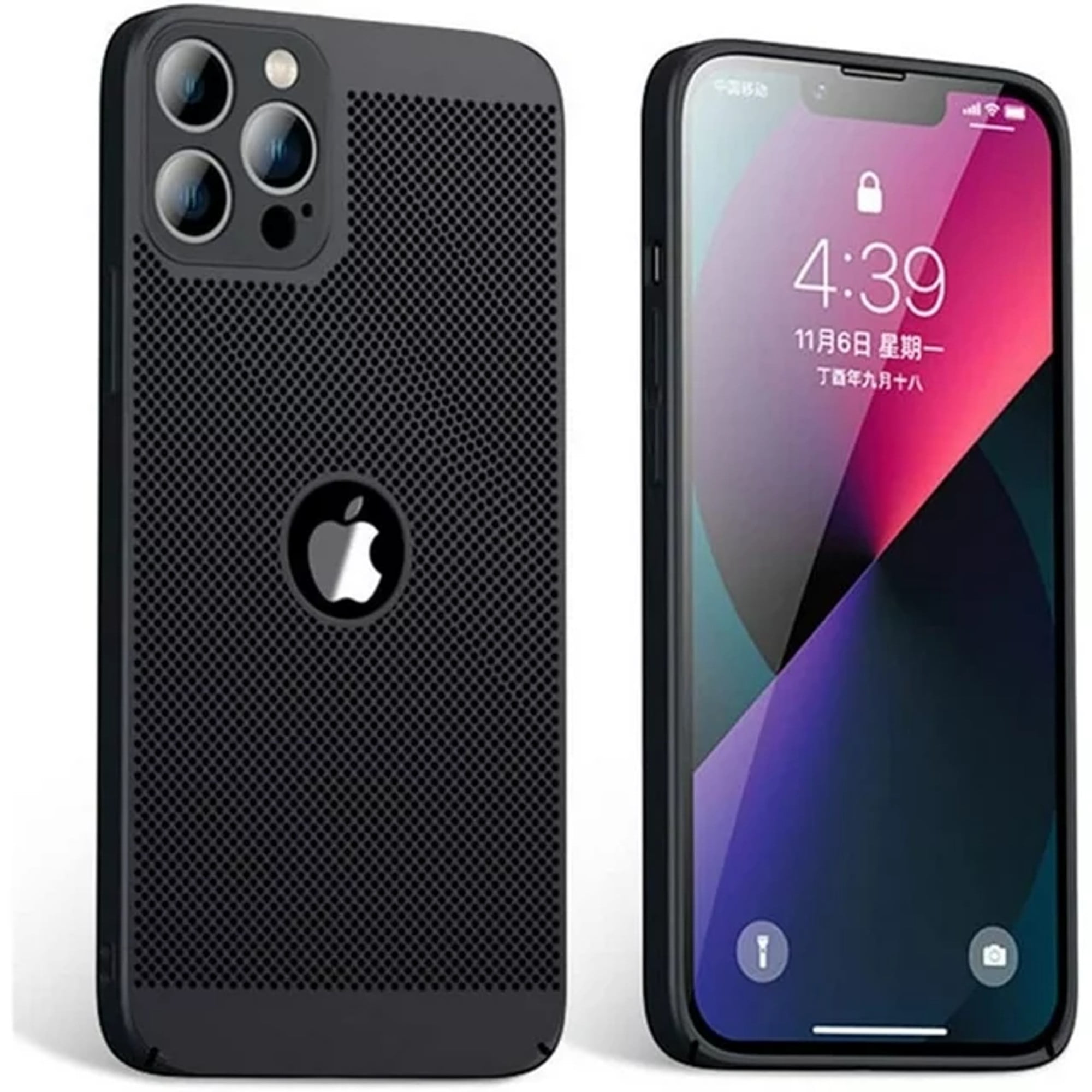 Heat Dissipation iPhone 15 Pro Case (Black) Breathable Cooling Hollow ...