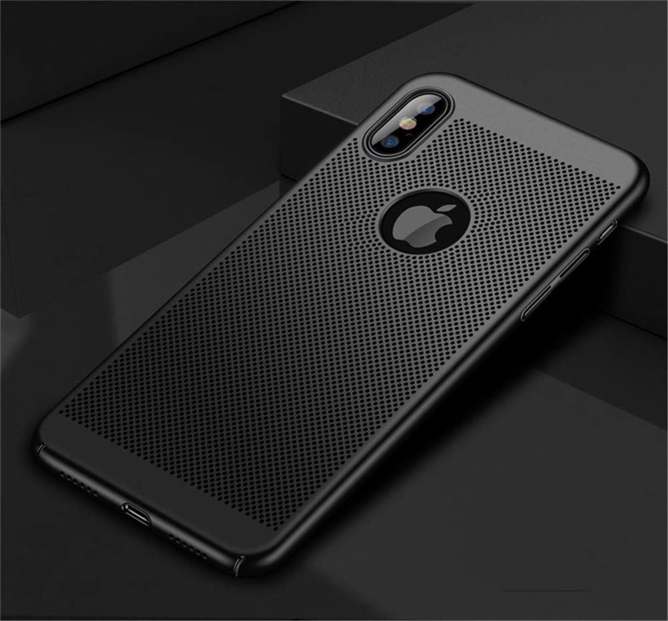 Heat Dissipation iPhone X Case (Black) Breathable Cooling Hollow ...