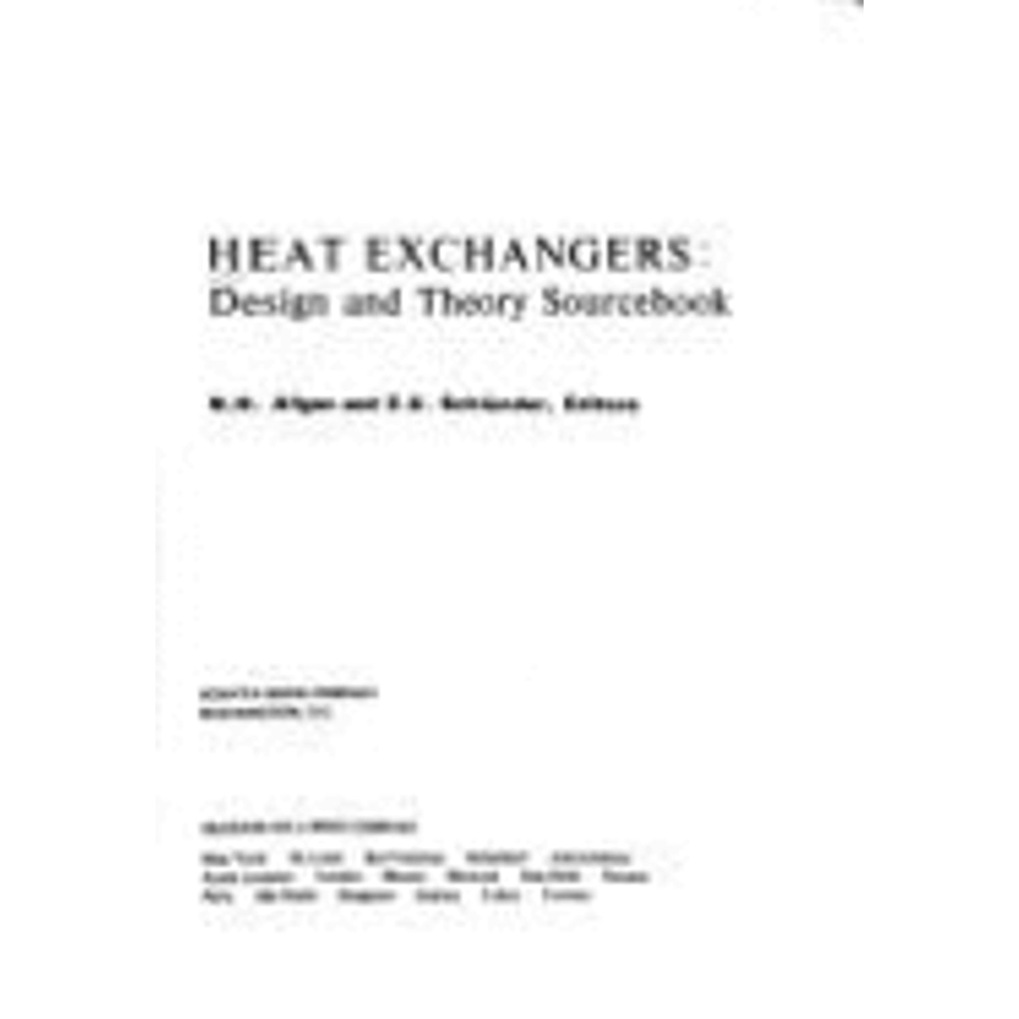 Pre-Owned Heat Exchangers: Design and Theory Sourcebook (Hardcover ...