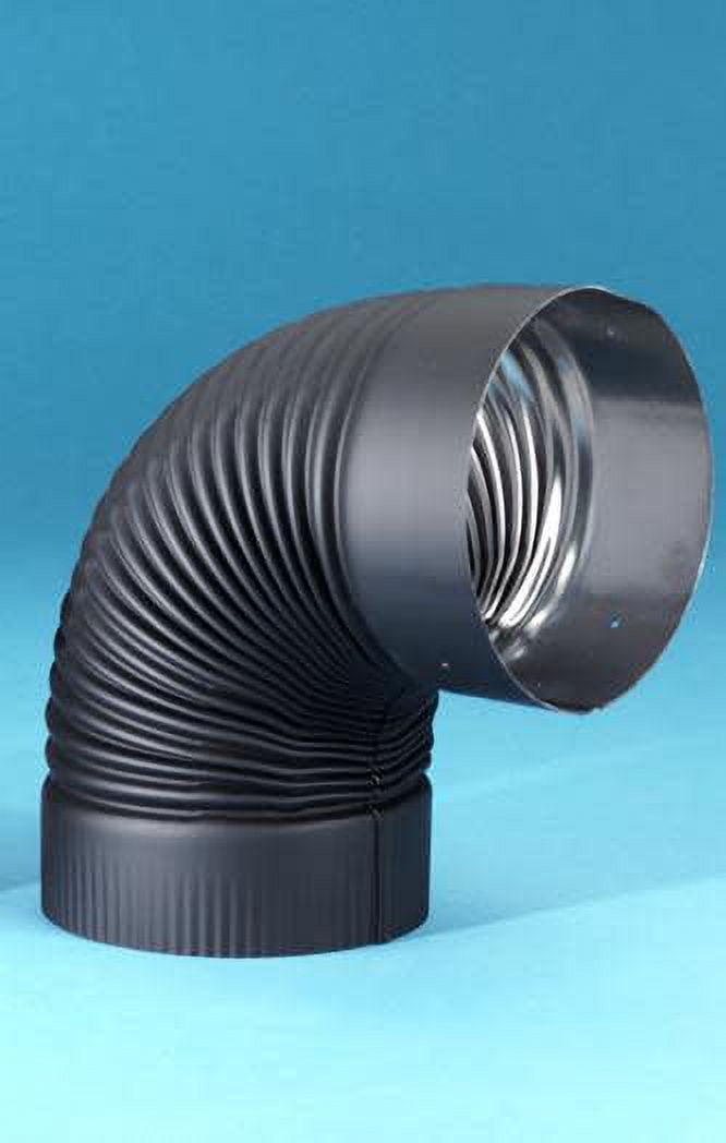 Heat-Fab 2614B 6 in. 90 deg Black Adjustable Elbow - 22 Gauge - Walmart.com