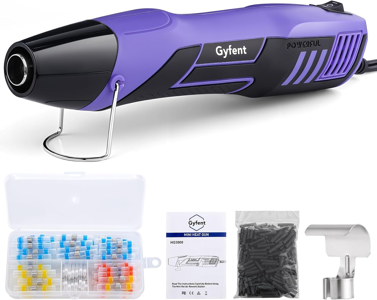 Heat Gun with 100Pcs Solder Seal Wire Connectors & 200Pcs Heat Shrink ...