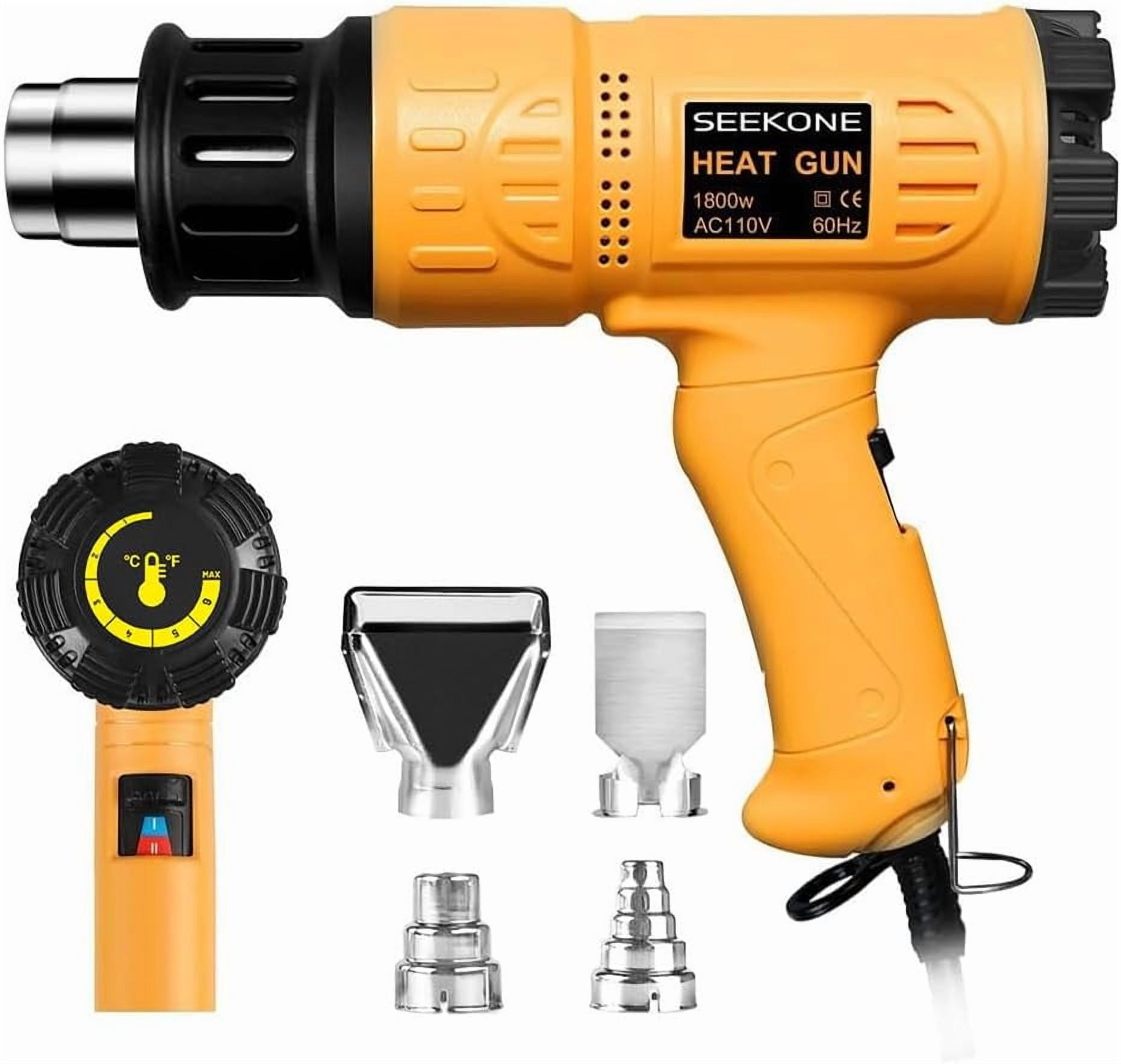 Heat Gun 1800W 122℉-1202℉（50℃- 650℃）Fast Heating Heavy Duty Hot Air Kit ...