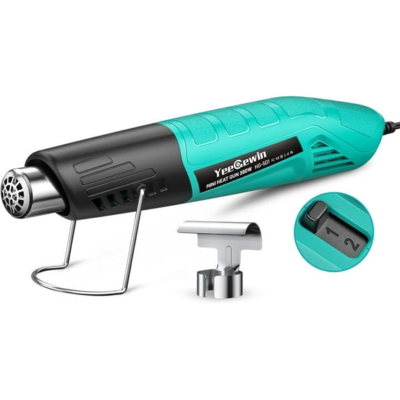 Heat Gun, 380W Fast Heat Mini Hot Air Gun with 2-Temp Settings 480°F ...
