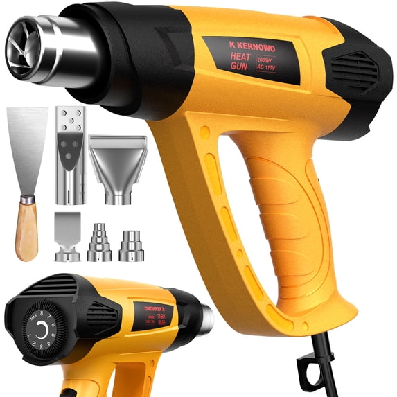 Heat Gun with 5 Nozzles, 2000W Hot Air Gun with 140℉-1200℉ Variable ...