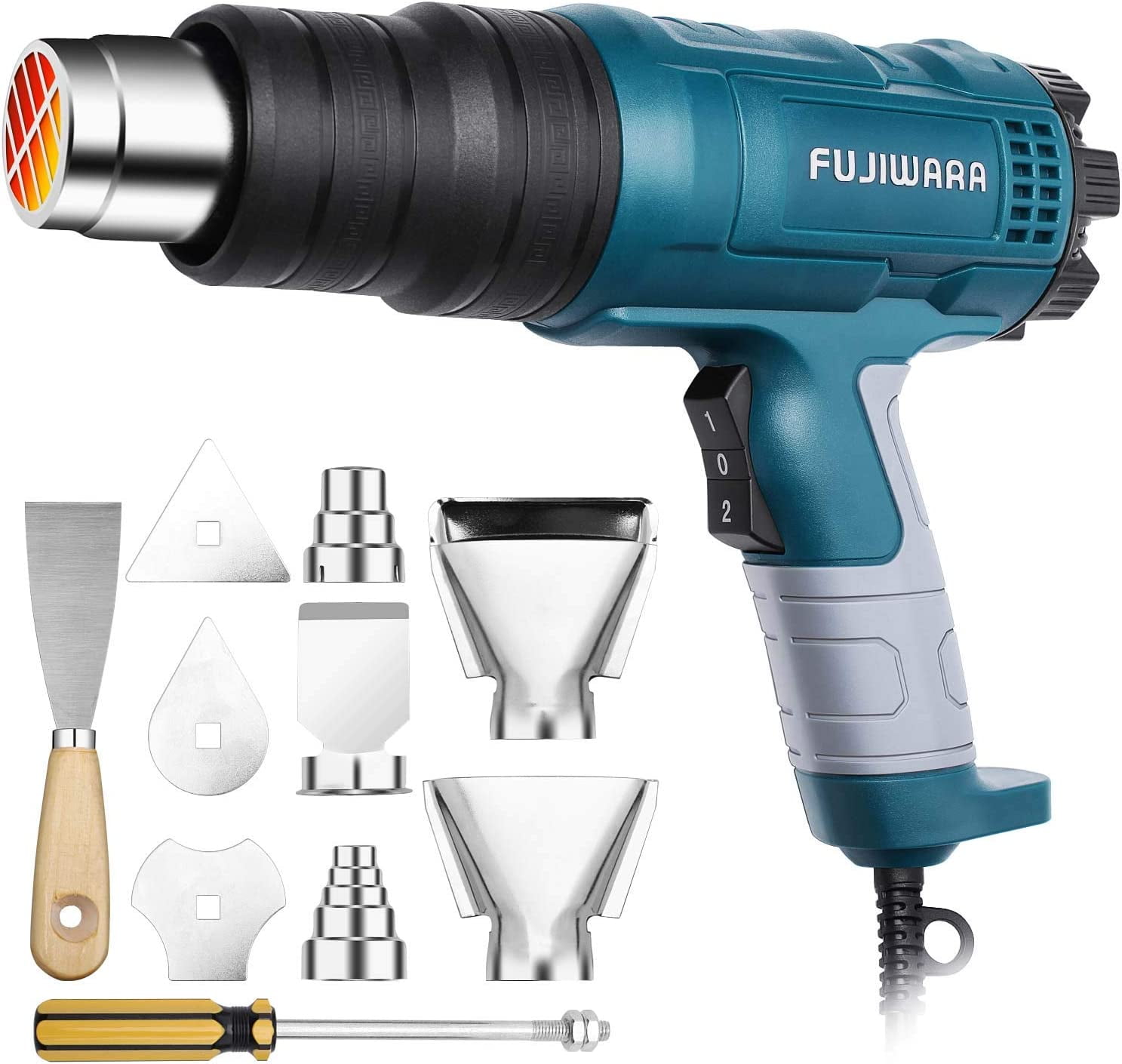 Heat Gun Kit 2000W with Dual-Temperature 5 Nozzles,Hot Air 122ᵒF-1022ᵒF ...