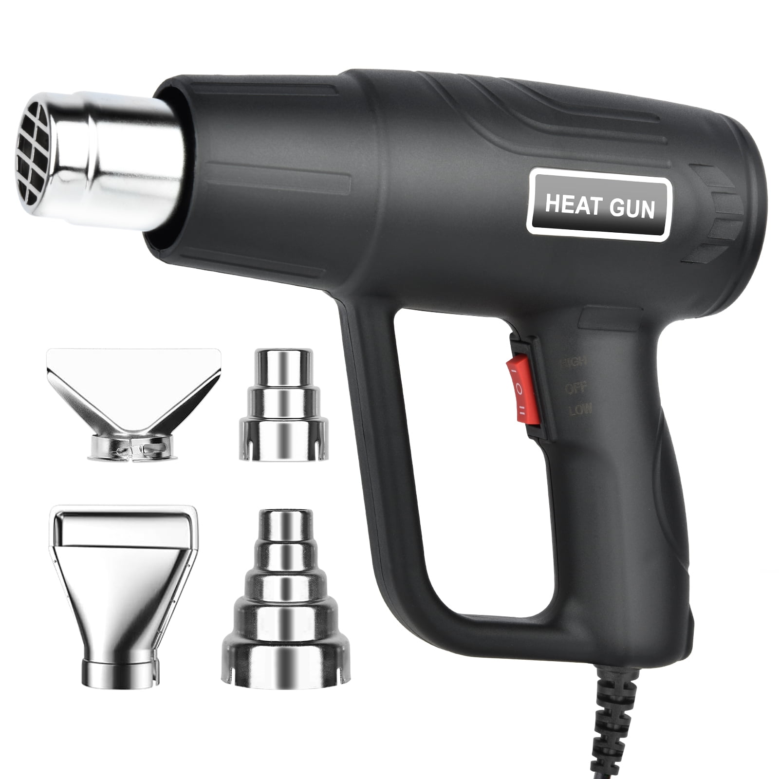 2000W Portable Heat Gun with 4 Nozzles, Temperature Control & Overload ...