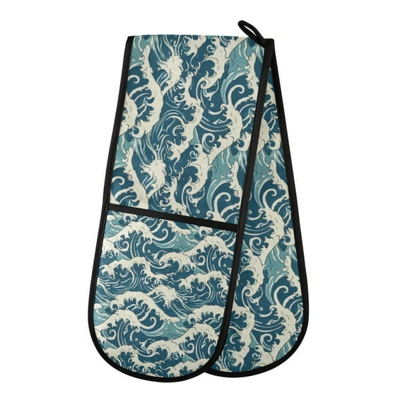 Heat-Insulating Gloves Two-Way Gloves Double Mitt Oven Mitts Suitable ...