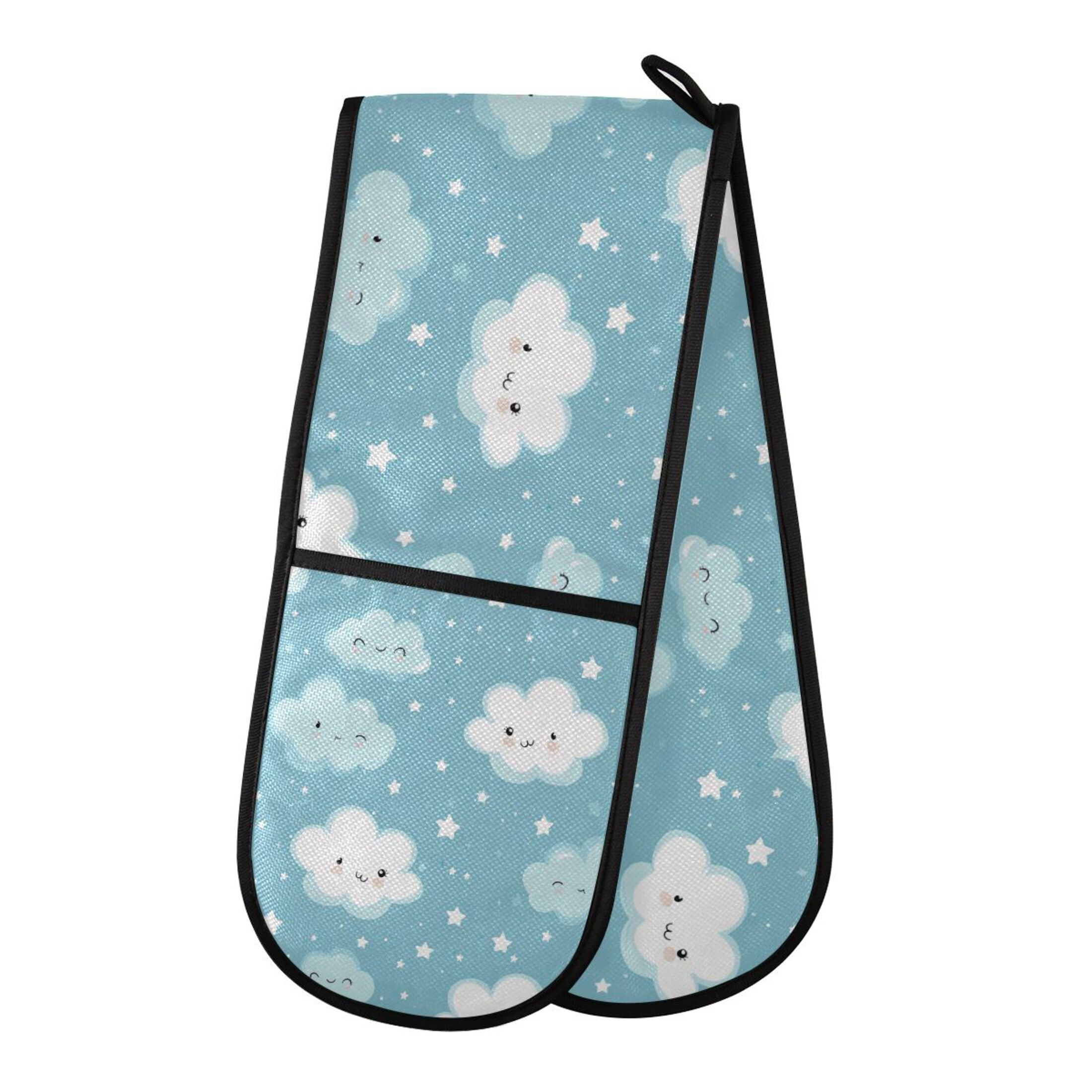 Heat-Insulating Gloves Two-Way Gloves Double Mitt Oven Mitts Suitable ...