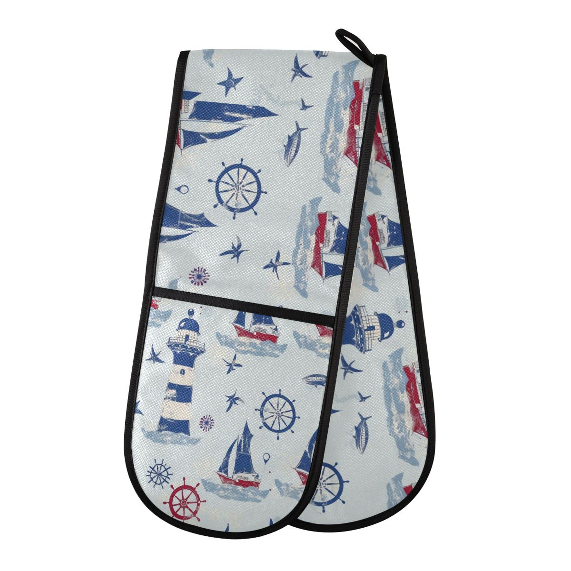 Heat-Insulating Gloves Two-Way Gloves Double Mitt Oven Mitts Suitable ...