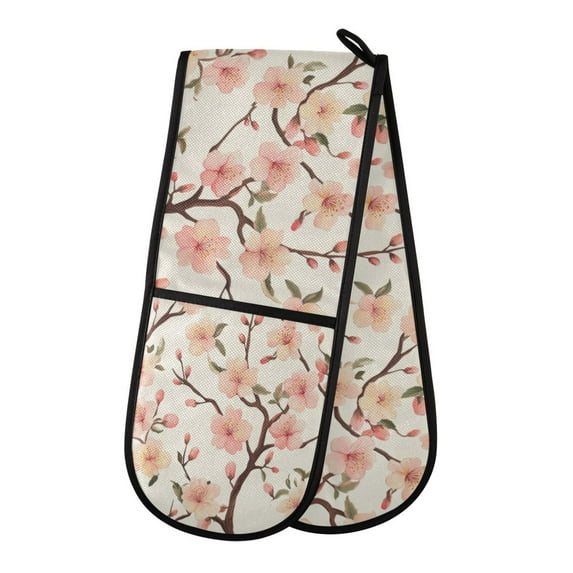 Heat-Insulating Gloves Two-Way Gloves Double Mitt Oven Mitts Suitable ...