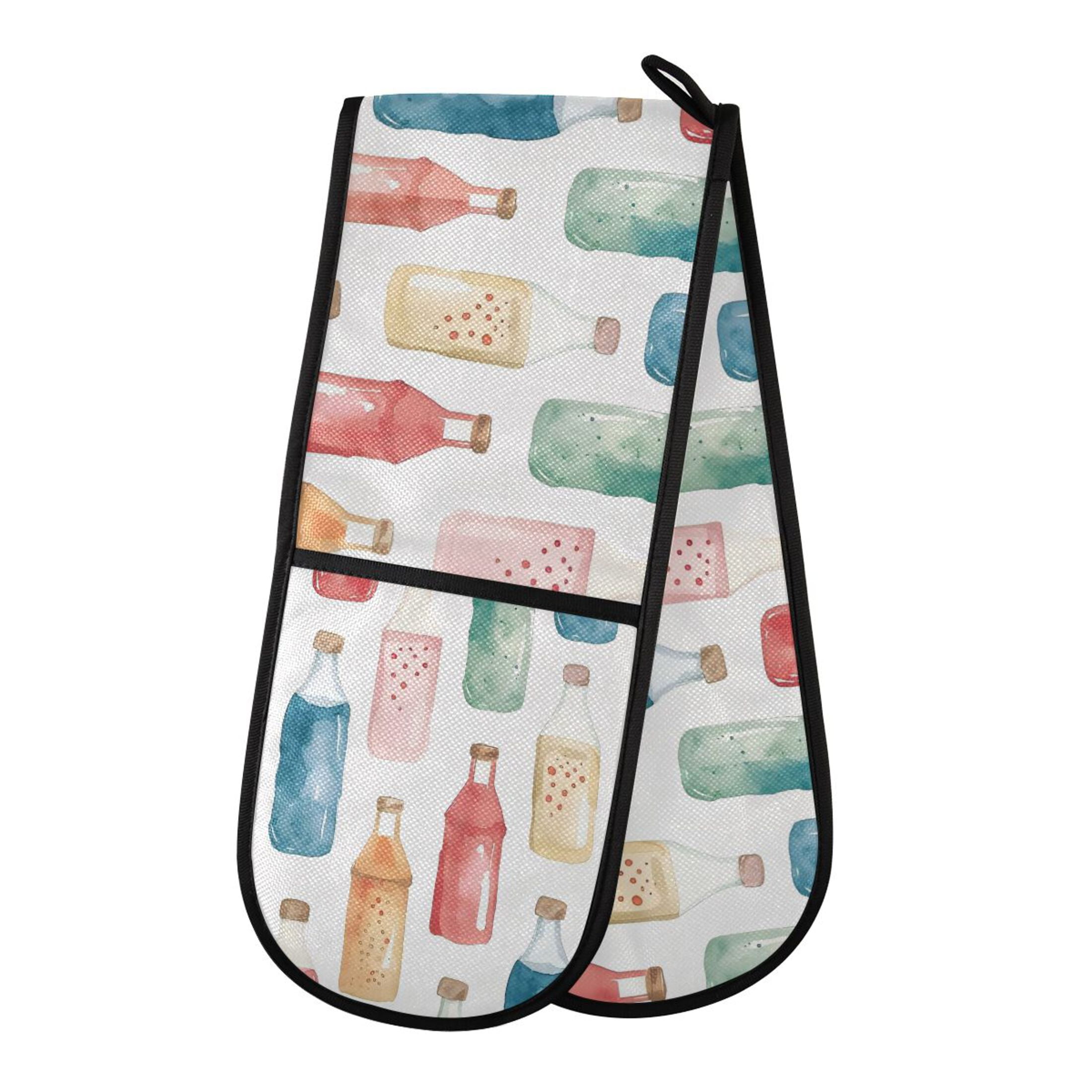 Heat-Insulating Gloves Two-Way Gloves Double Mitt Oven Mitts Suitable ...