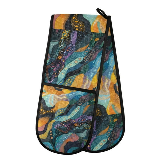 Heat-Insulating Gloves Two-Way Gloves Double Mitt Oven Mitts Suitable ...