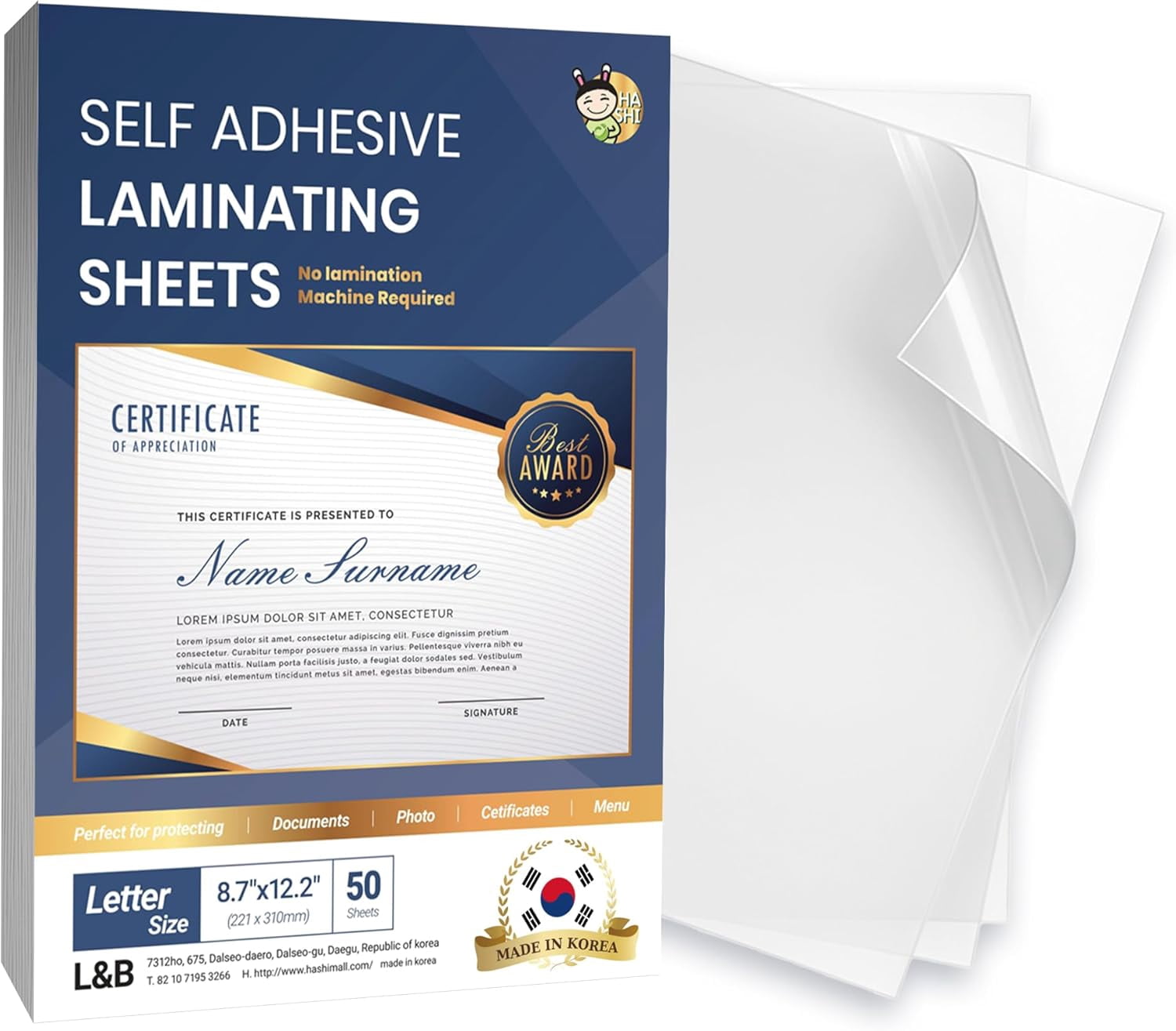 No Heat Laminating Sheets Self Sealing 8.5 x 11 Inch, 50 , 4mil ...