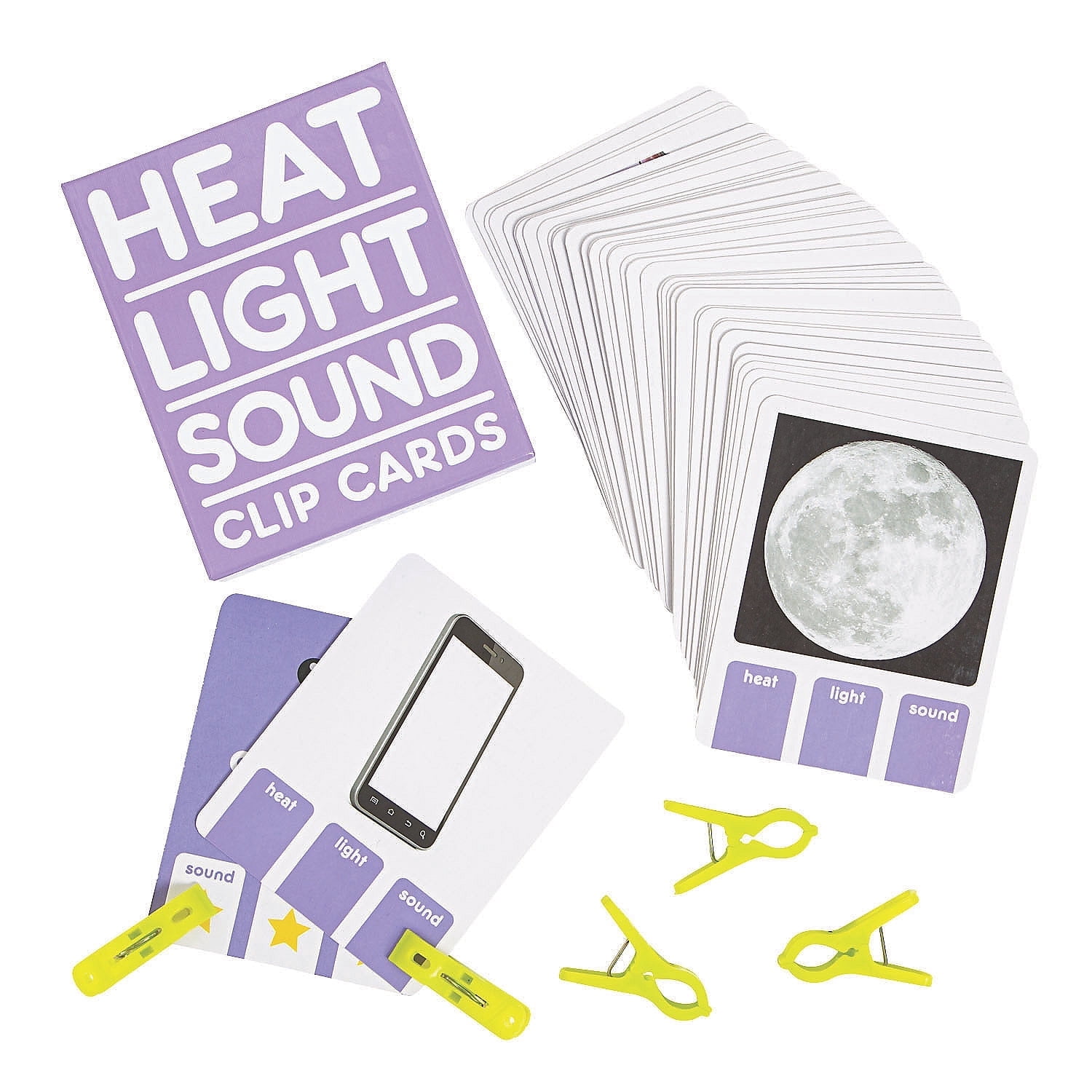 Heat Light Sound Clip Cards - Educational - 61 Pieces - Walmart.com