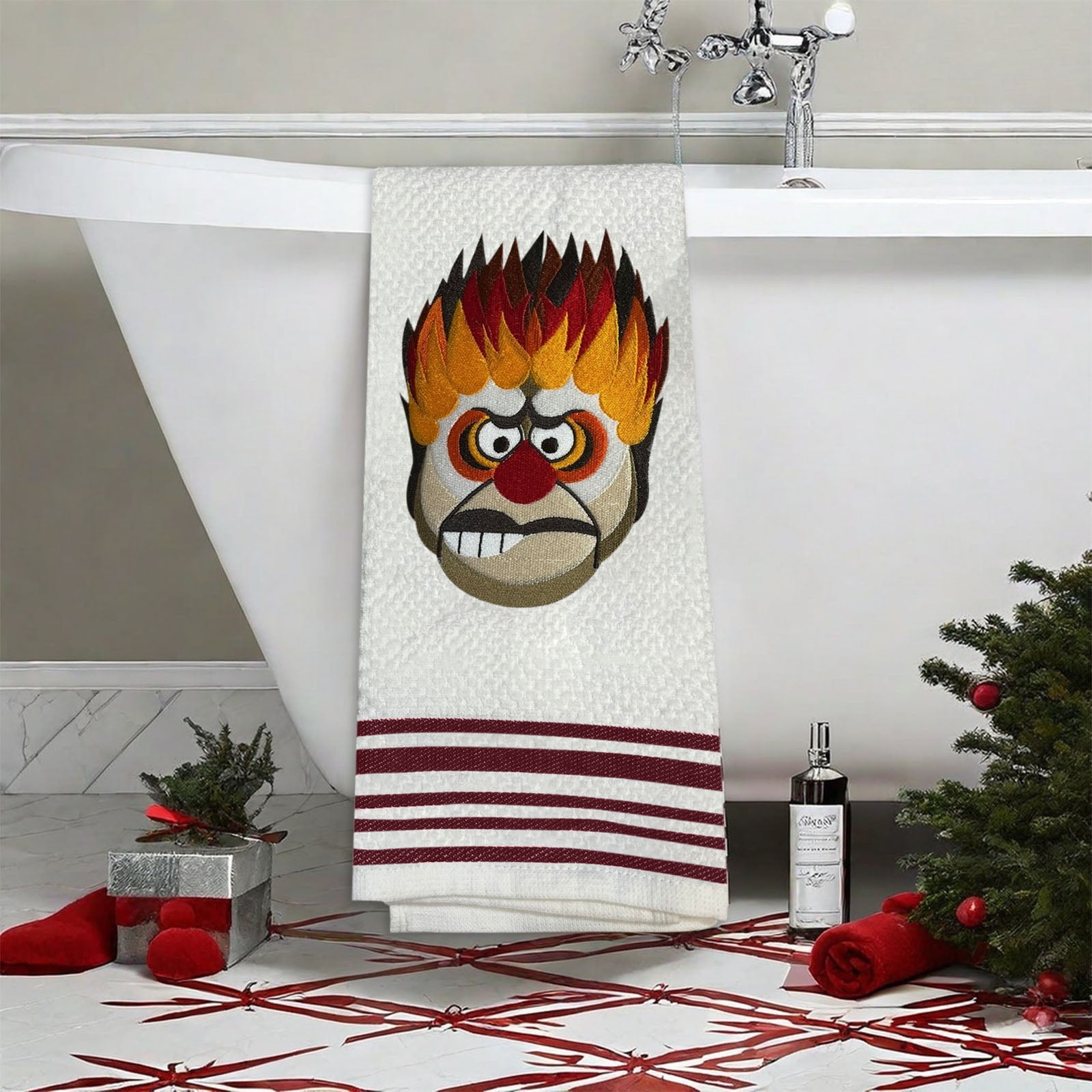 Heat Miser Snow Miser Christmas Towel Embroidered Decorative Large ...