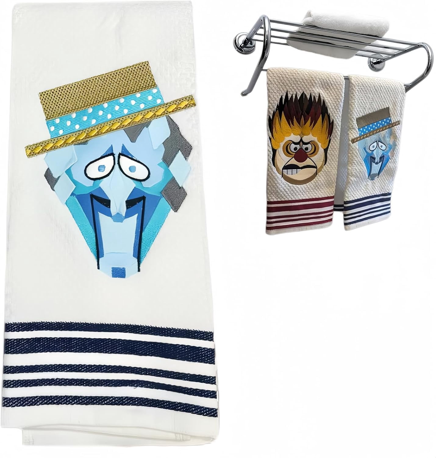 Heat Miser Snow Miser Christmas Towel Embroidered Decorative, Xmas ...