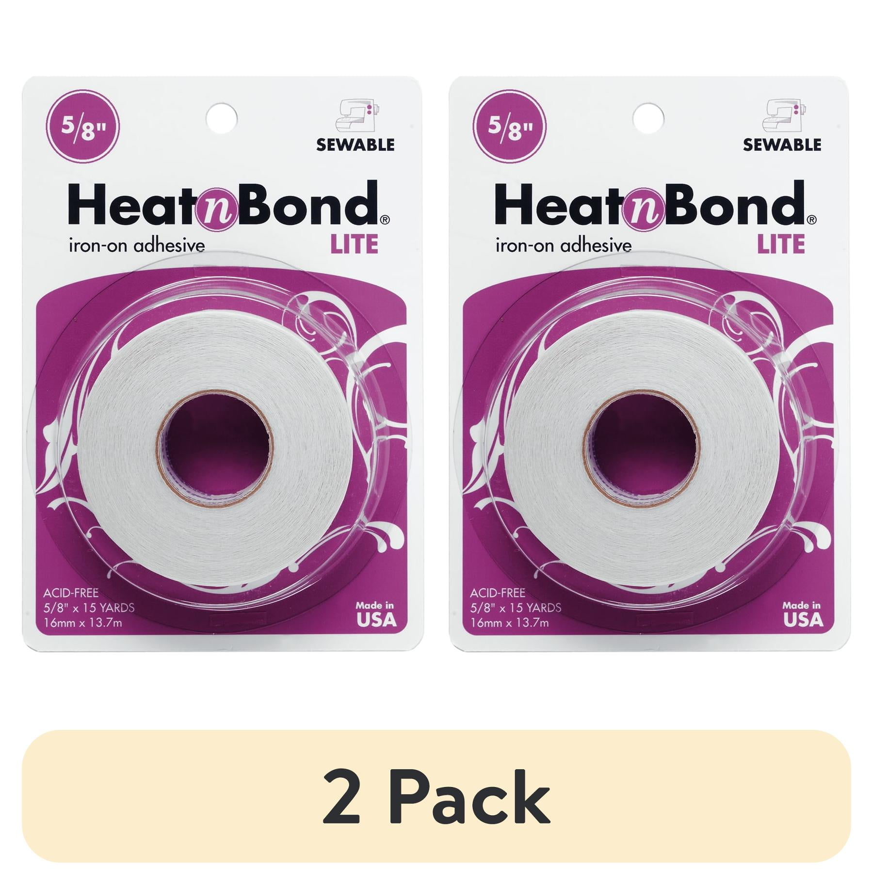 (2 pack) Heat N Bond 5/8" x 10 Yard Lite Iron-On Adhesive - Walmart.com